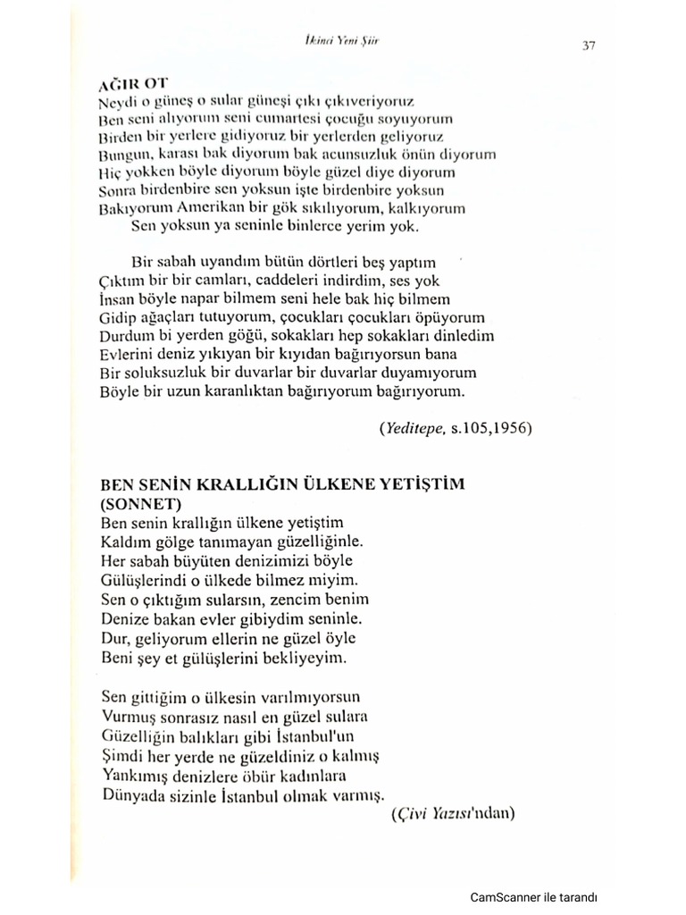 İlhan Berk Şiiri | PDF