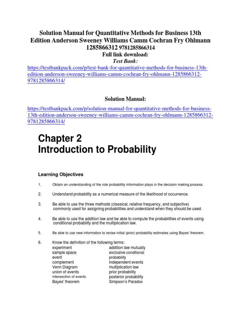 Probability Concepts in Business Methods | PDF | Irs Tax Forms ...