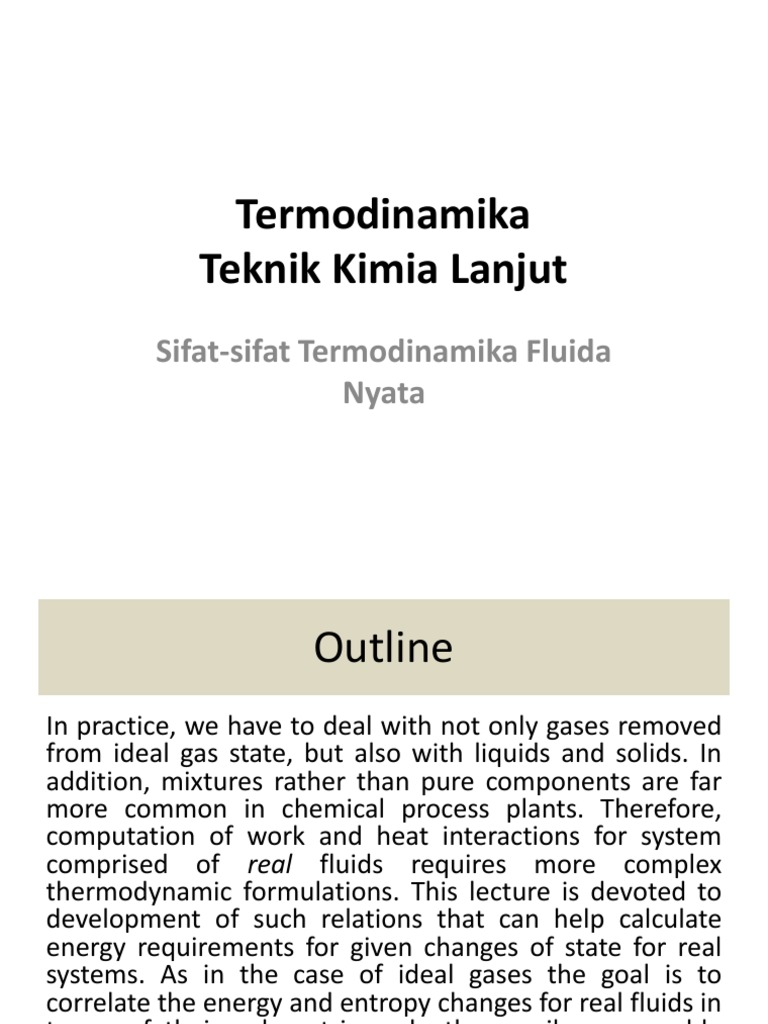 3 Thermodynamic Properties of Real Fluid | PDF
