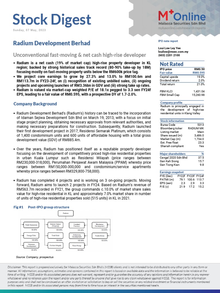 Radium Development BHD 7 May23 Ccec0e4d96 | PDF | Economies | Business