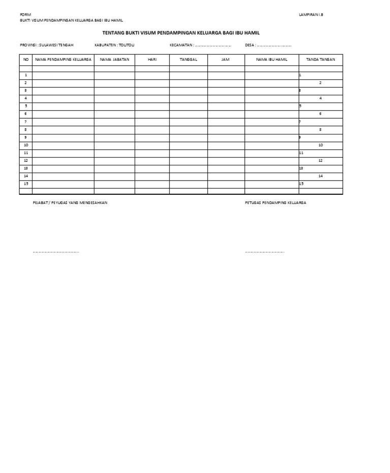 Format Bukti Visum Bumil | PDF