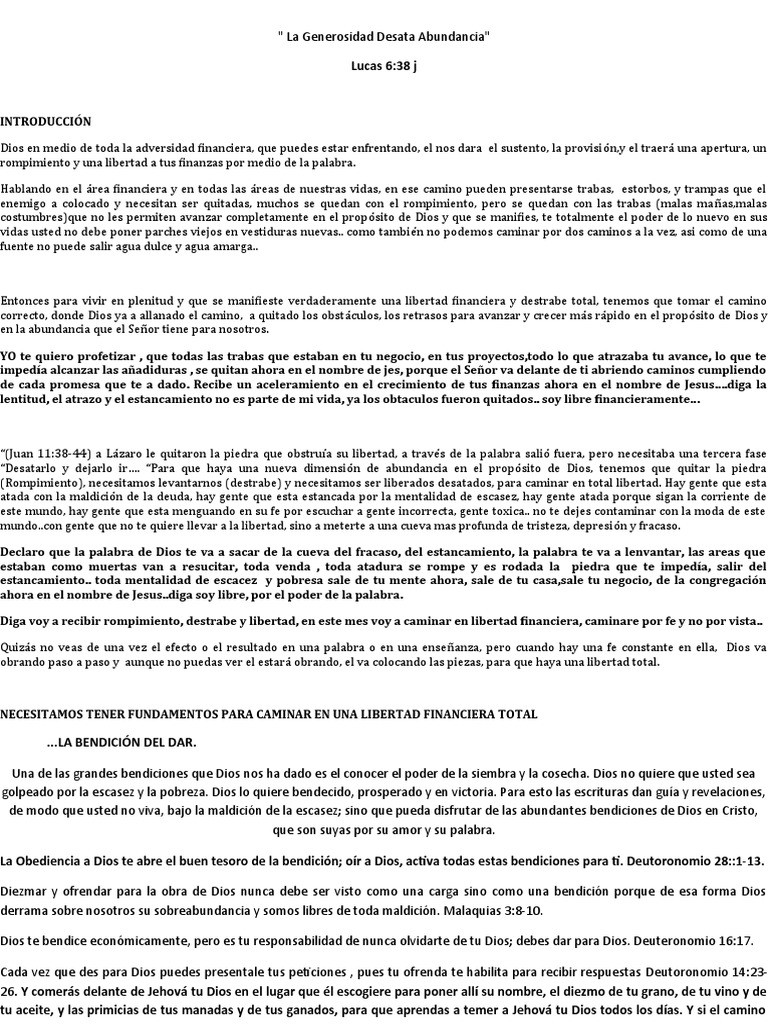 El Poder Del Dar | PDF | Bendición | Diezmo