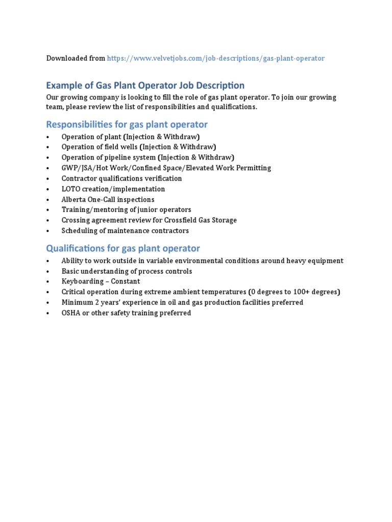 Gas Plant Operator v3 | PDF | Technology & Engineering