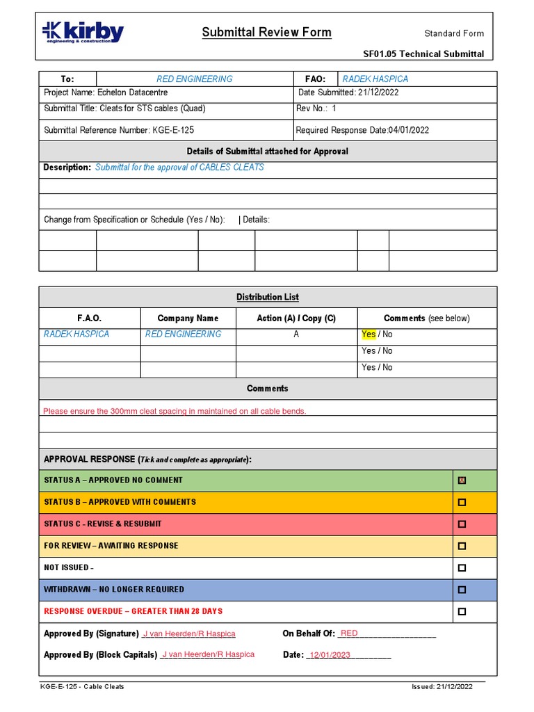KGE-E-125 - Cleats For STS Cables (Quad) Status A | PDF | Electrical ...