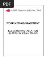 Method Statement - Elevator | PDF | Elevator | Escalator