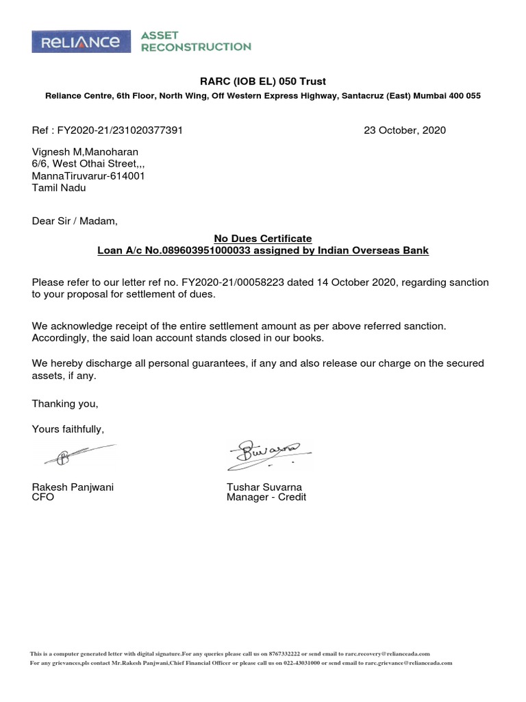 RARC (IOB EL) 050 Trust | PDF