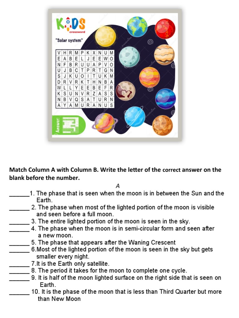 Moon Phases Quiz | PDF