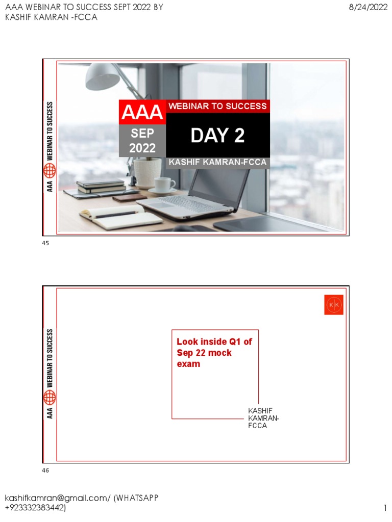 Day 2 Presentation - WTS AAA Sept 22 | PDF | Risk | Business