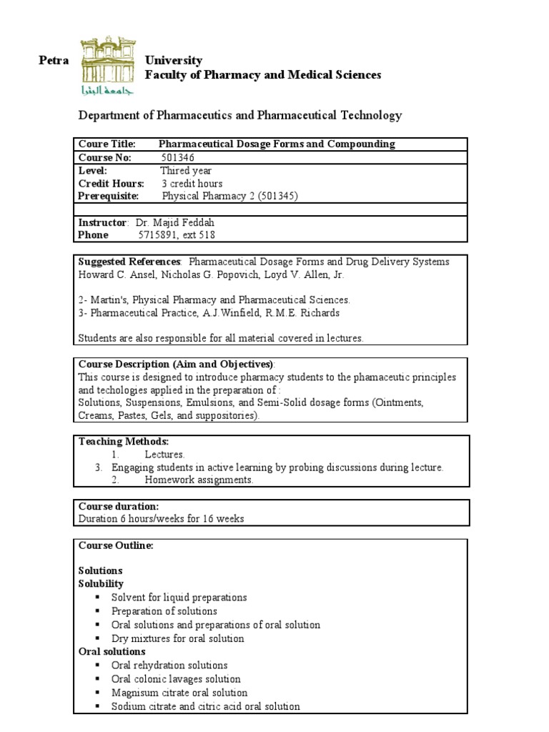 Pharmaceutical Dosage Forms and Calculation | Topical Medication | Emulsion