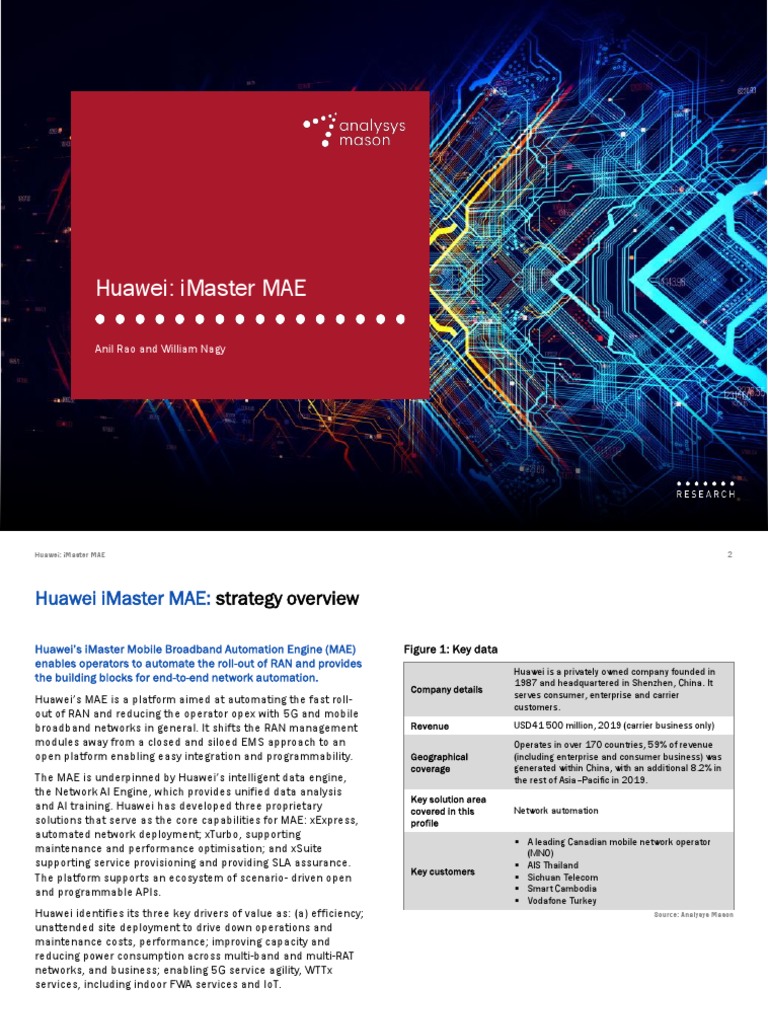 Huawei iMaster MAE: RAN Automation Solutions | PDF | Automation ...