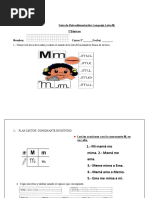 1ero Básico - Lenguaje - Lección M | PDF | Palabra | Escritura