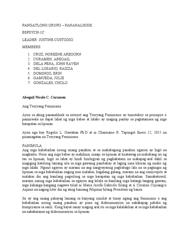 Pangatlong Grupo | PDF