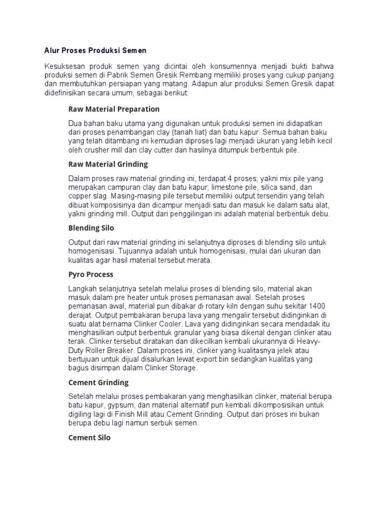 Macam Macam Produksi Semen | PDF