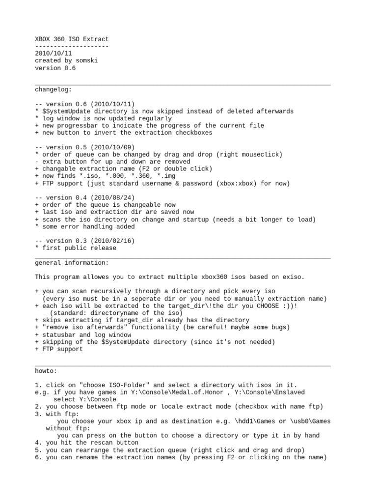 Xbox 360 ISO Extractor 0.6 Guide | PDF | File Transfer Protocol ...