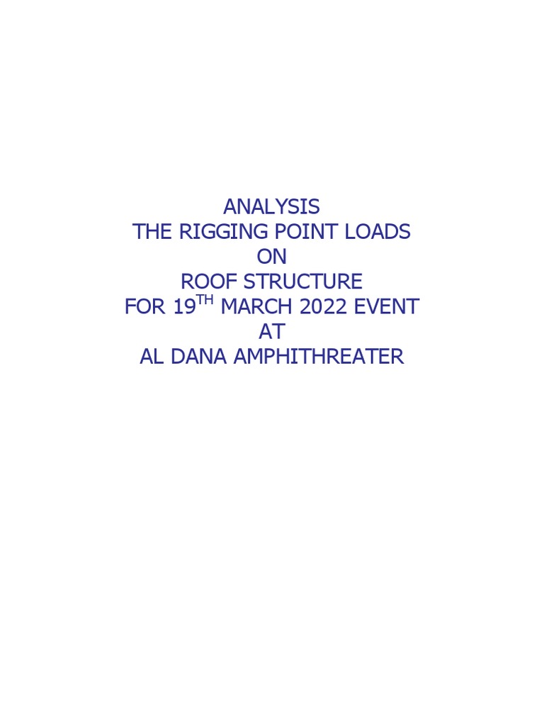 Report On Rigging Plot Loads For 19TH March Event | PDF