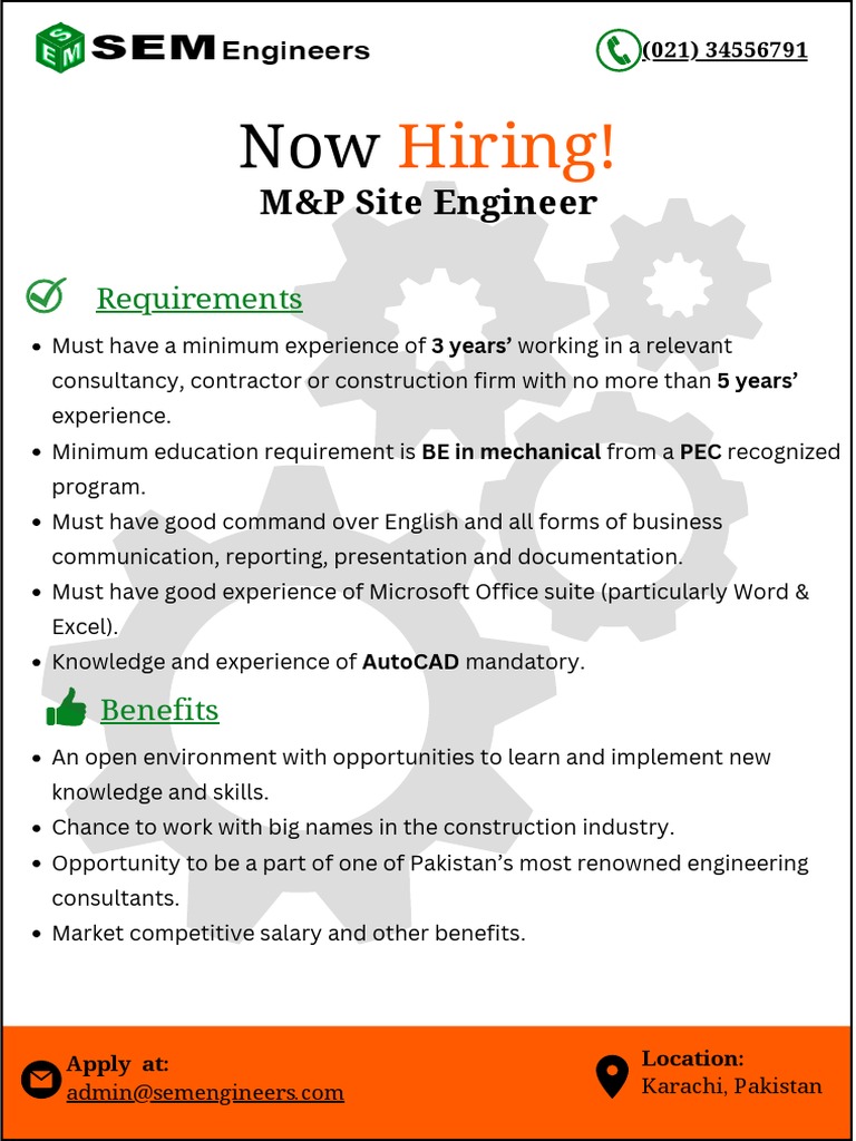 M&P Site Engineer Position Available | PDF