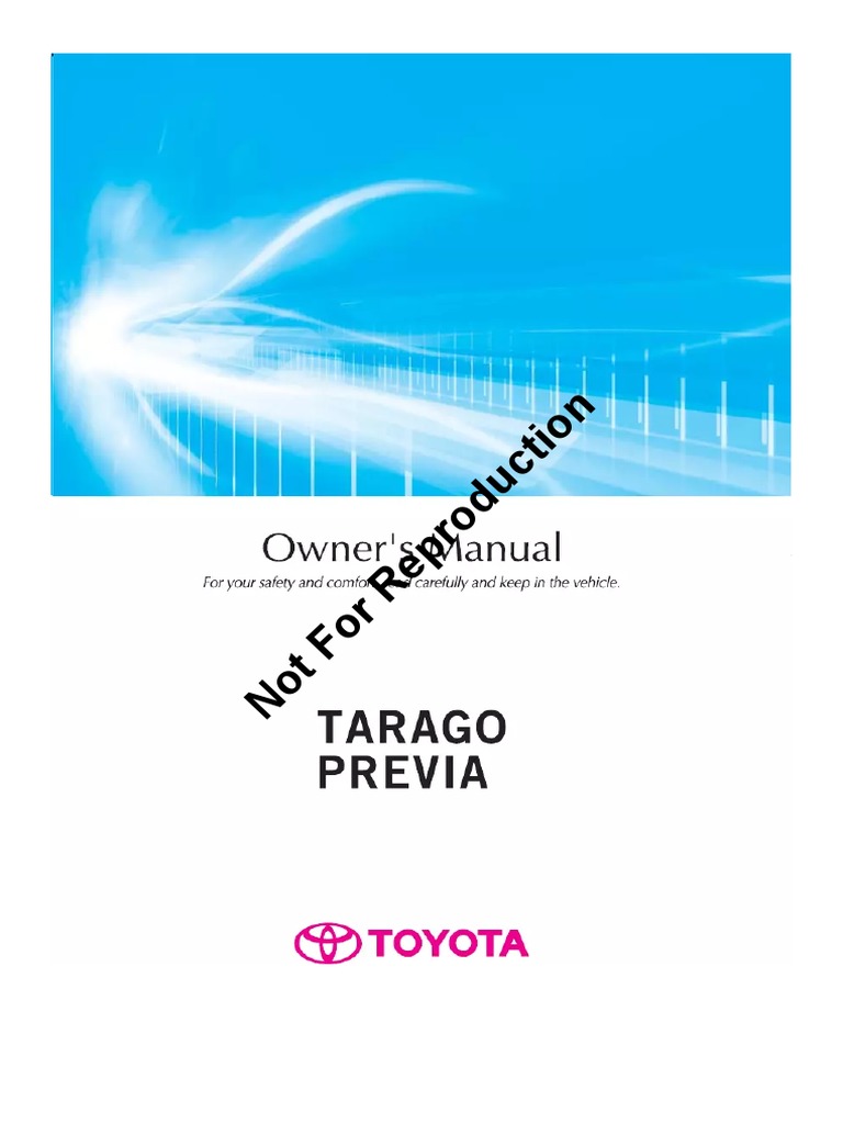 User Manual Toyota Tarago (2012) (English - 534 Pages) | PDF