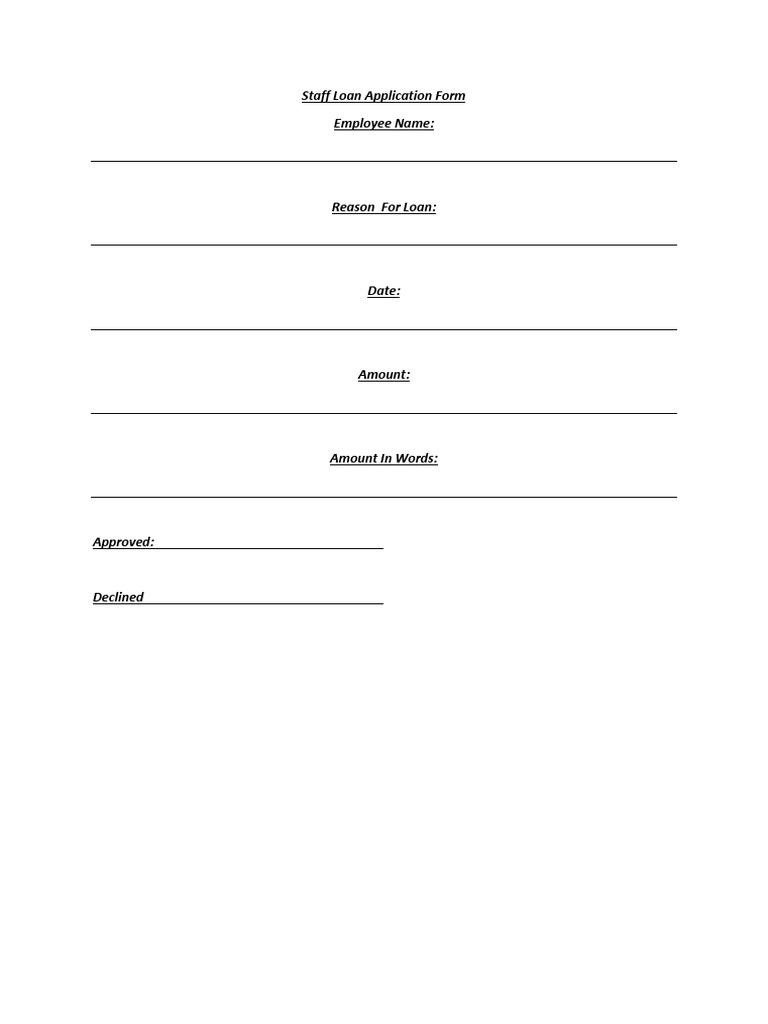 Staff Loan Application Template | PDF