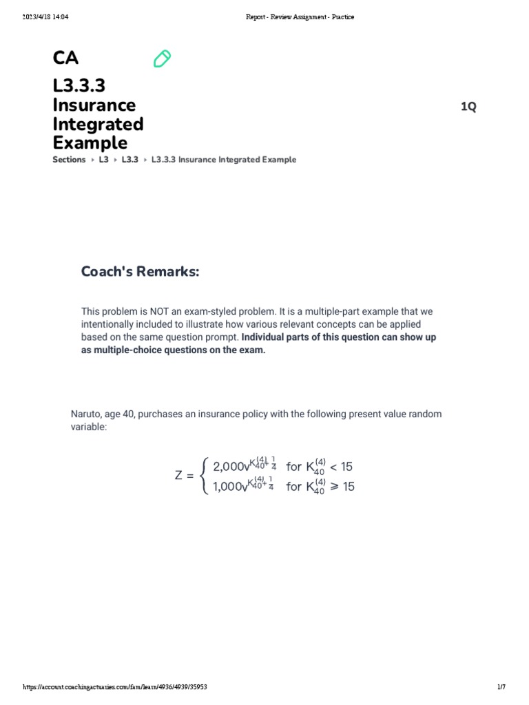 Report - Review Assignment 1 - Practice | PDF