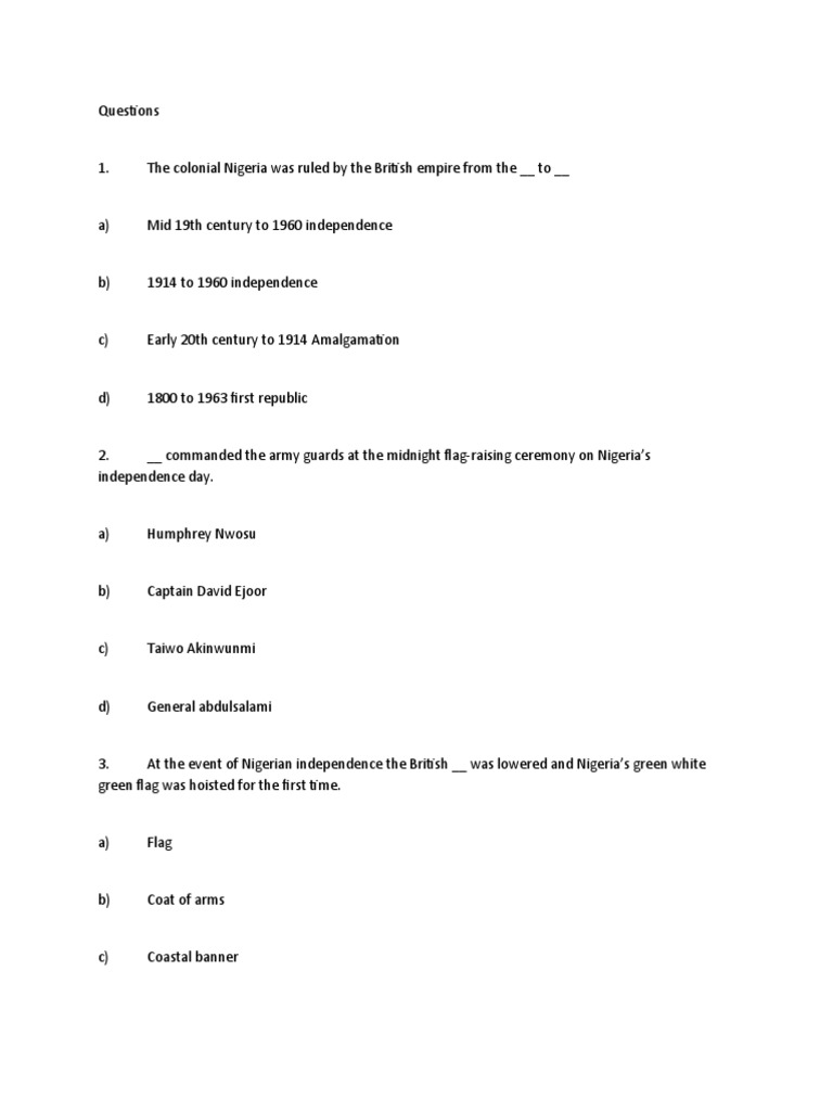 chapter 3 questions and answers npc | PDF | Government | Nigeria