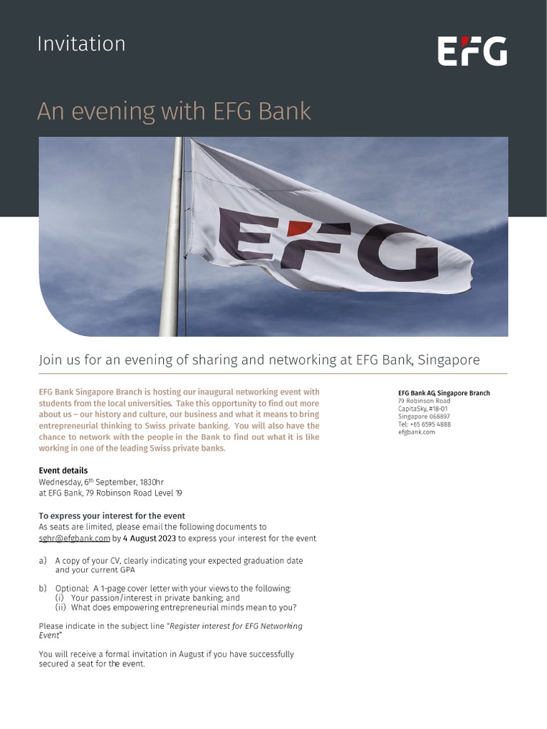 EDM - An Evening With EFG Bank Singapore - Revised Date | PDF