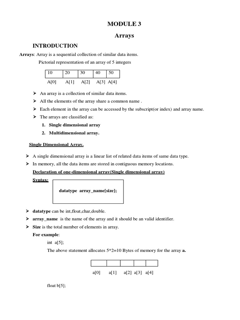Arrays And Functions Pdf Variable Computer Science Parameter Computer Programming 