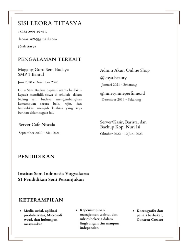 Contoh CV | PDF