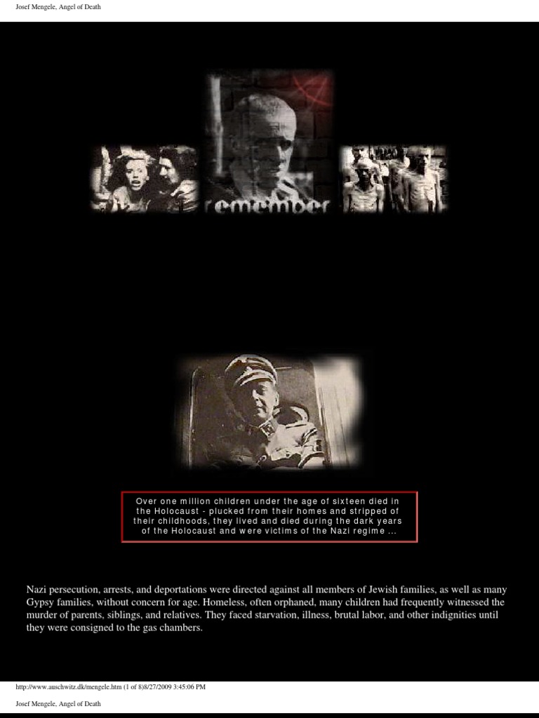 Josef Mengele, Angel of Death | PDF | Auschwitz Concentration Camp ...