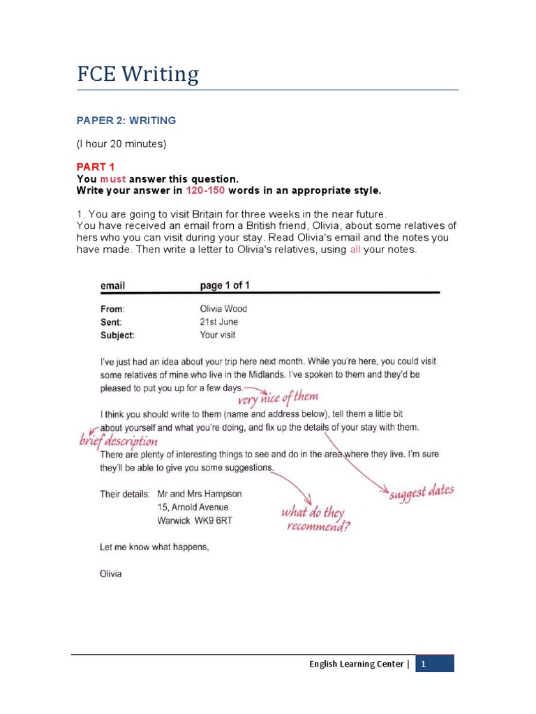 FCE Writing Exam Guide: Tasks & Tips | PDF | Language Arts & Discipline