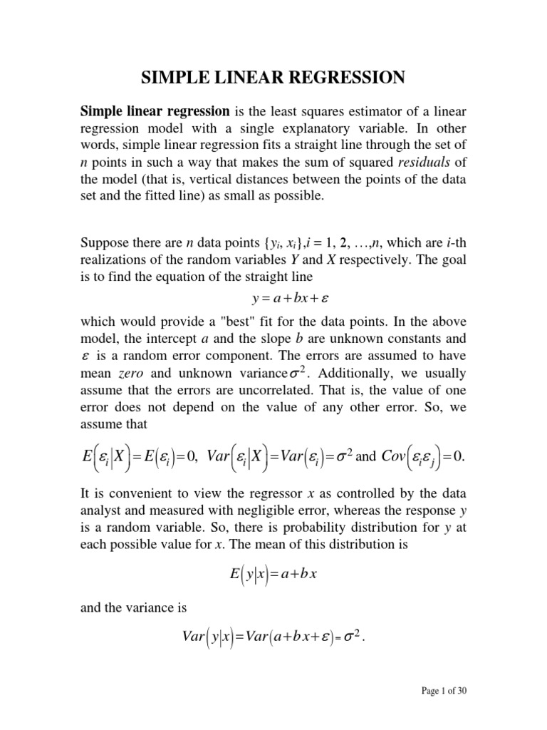 3 SimpleLinearRegression | PDF | Errors And Residuals | Least Squares