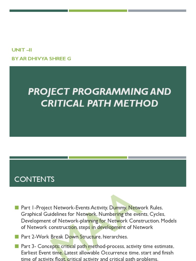 Unit 2-Project Programming and CPM | PDF | Applied Mathematics | Systems Theory