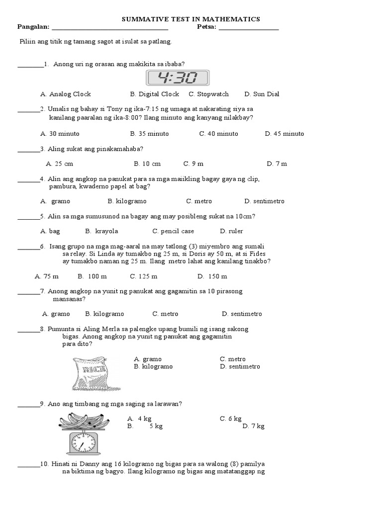 Long Math 2 Filipino | PDF