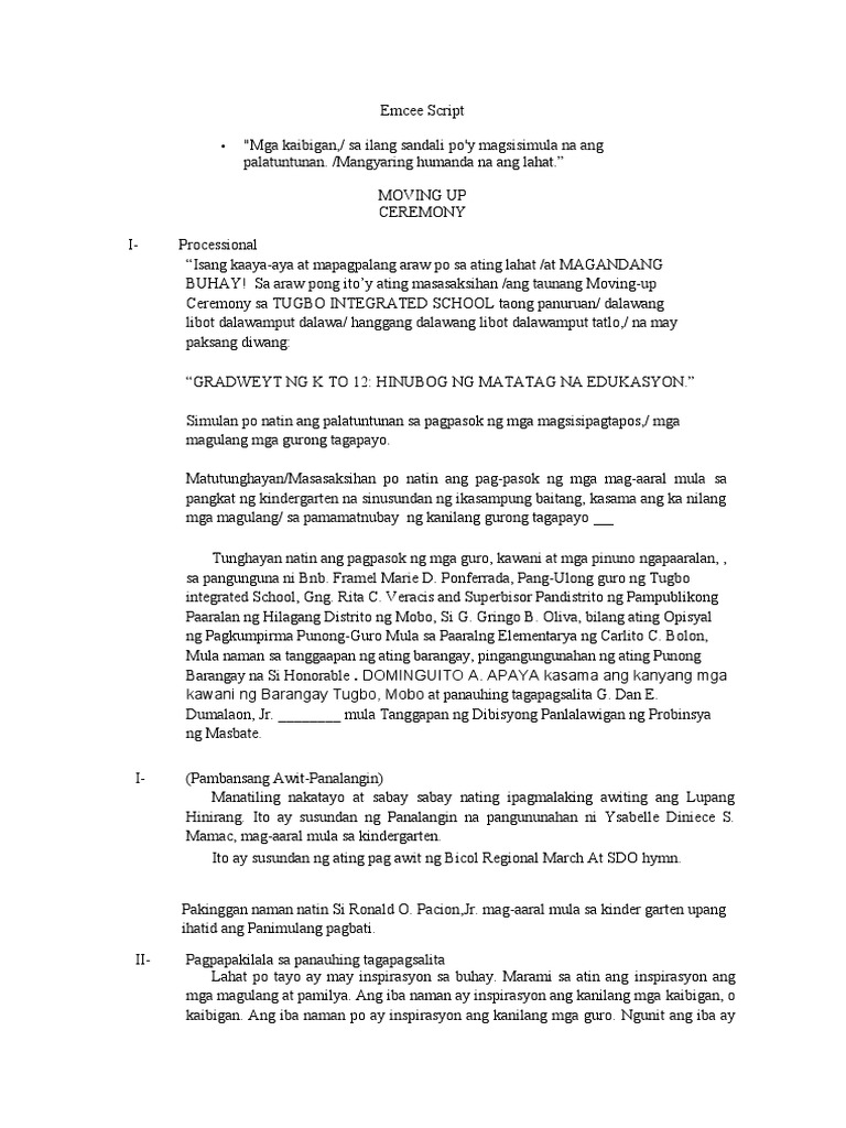 Recognition Rites 2023 Script | PDF