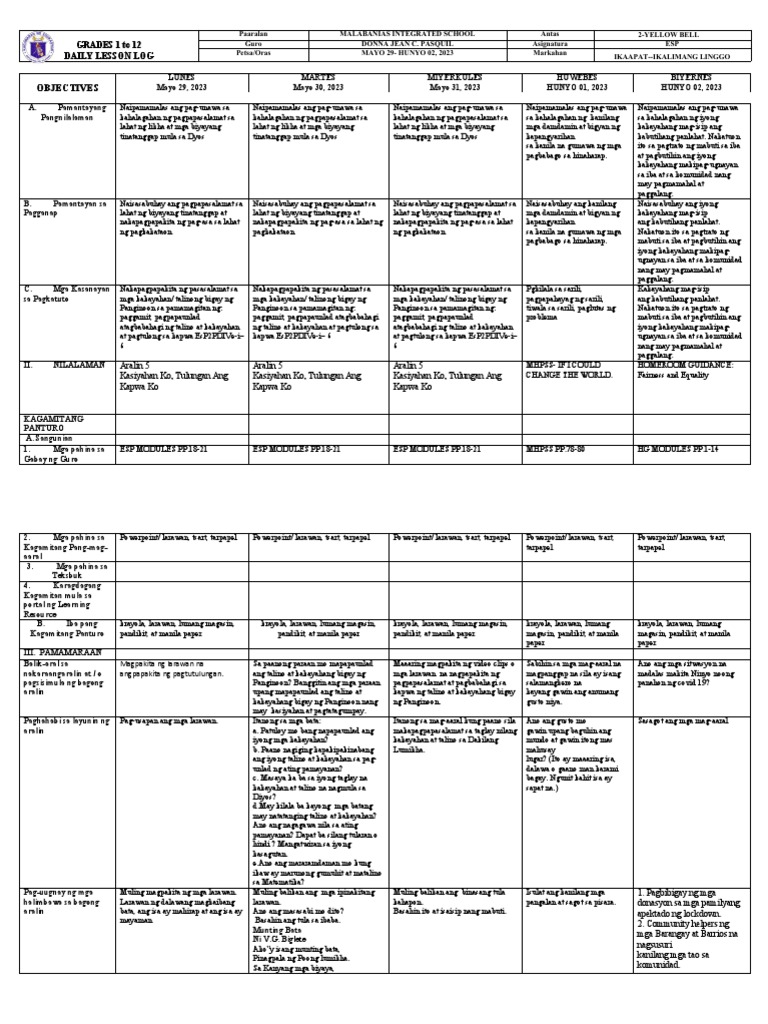 Q4 Esp DLL Week 5 | PDF