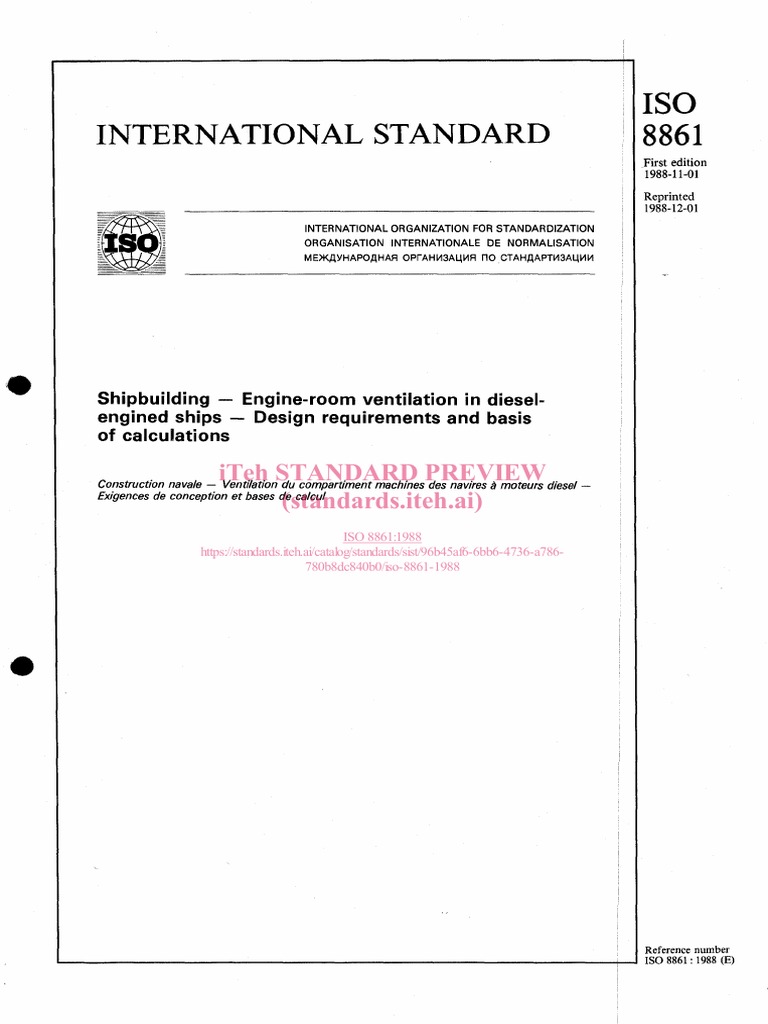 Iso 8861 1988 | Download Free PDF | International Organization For Standardization | Engines