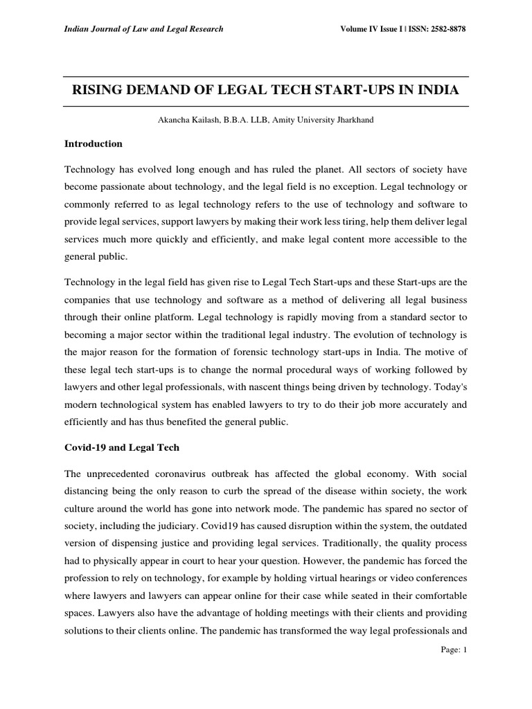 Legal Tech Startups | PDF | Artificial Intelligence | Intelligence (AI ...