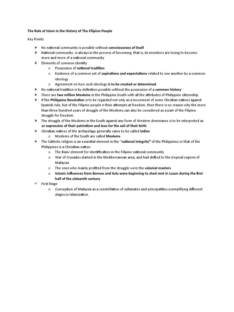 The Role of Islam in The History of The Filipino People | PDF | Social ...