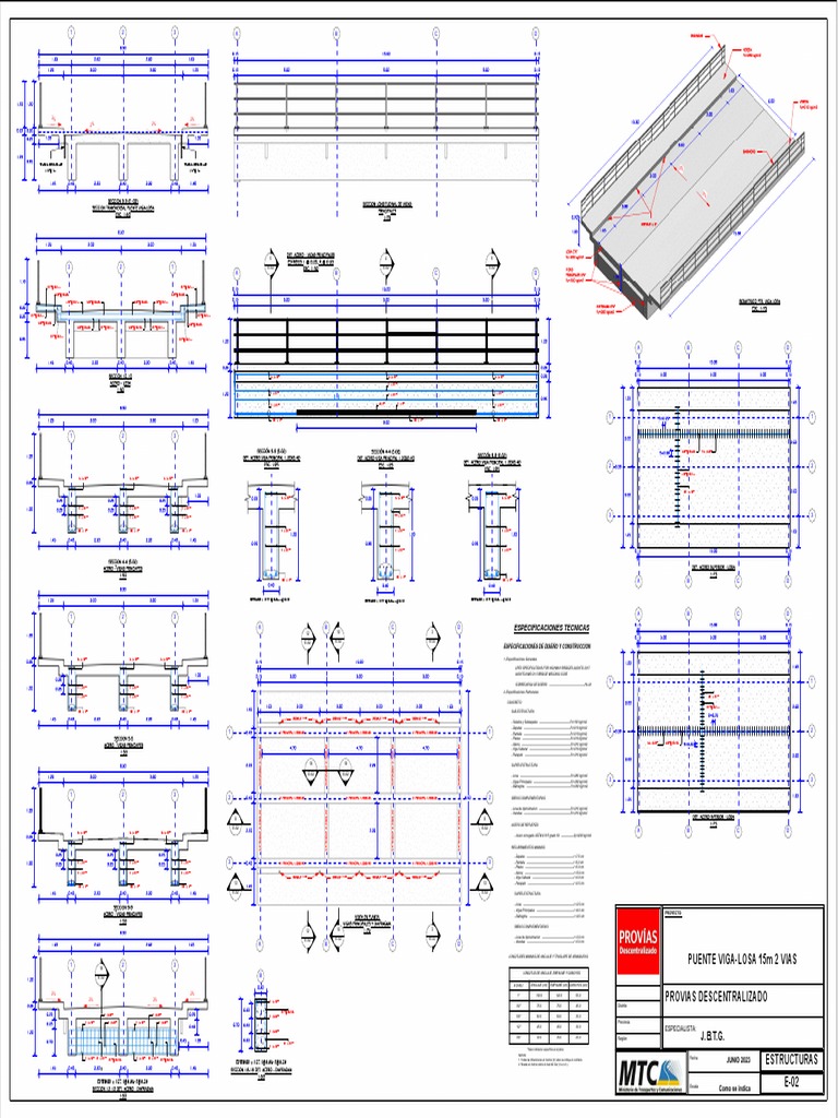 Estructuras E-2 Viga-Losa 2 Vias - 15m | PDF