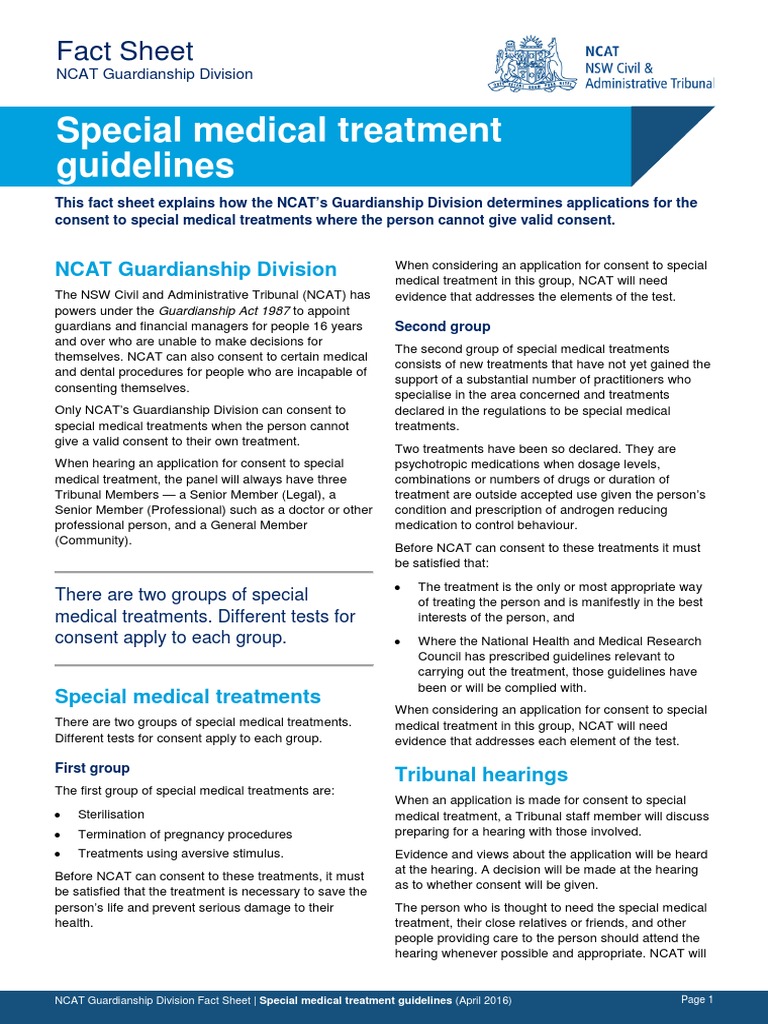 GD Factsheet Special Medical Treatment Guidelines | PDF | Legal ...