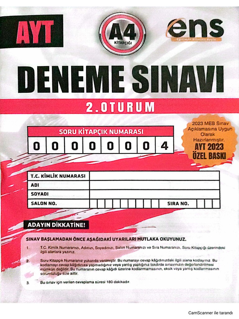 Ens Ayt Mat Deneme | PDF