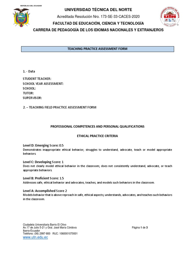 Teaching Practice Assessment | PDF | Education Theory | Change