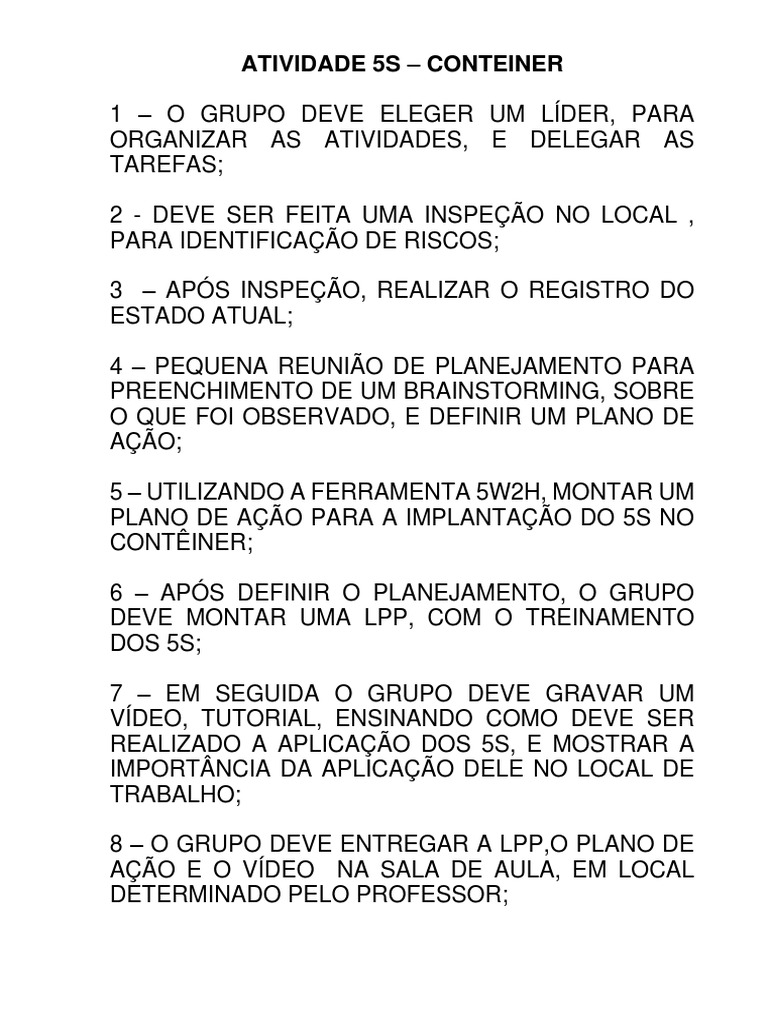 Atividade 5S | PDF
