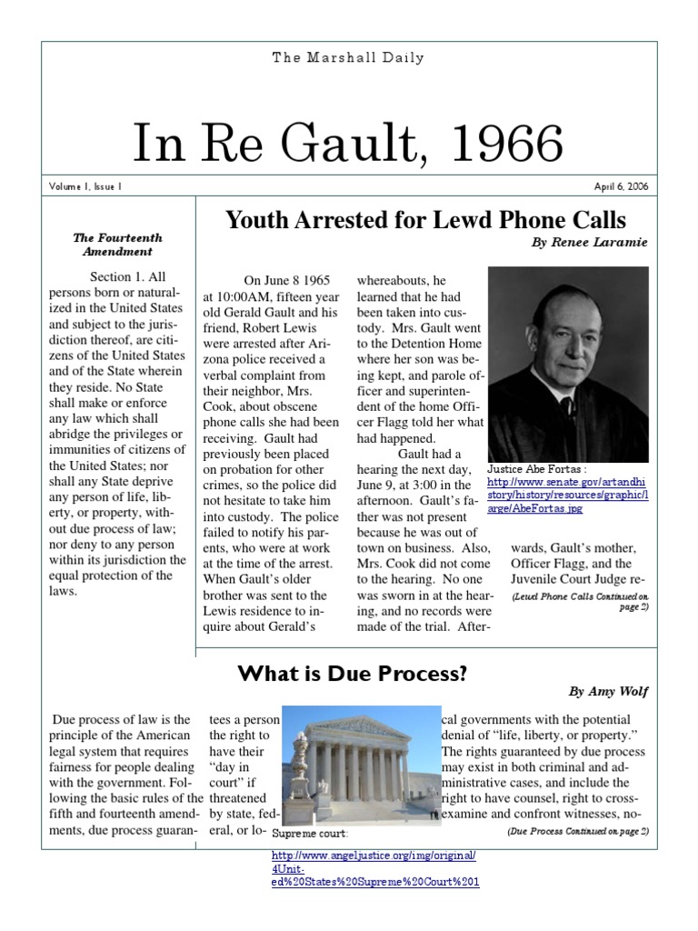 APUS Court Cases: in Re Gault | PDF | Fourteenth Amendment To The ...