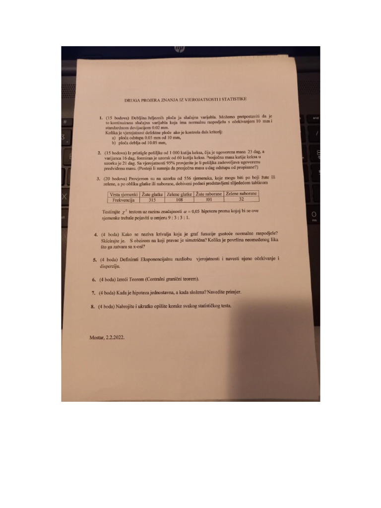 Drugi Kolokvij+Rjesenja Skupina R | PDF