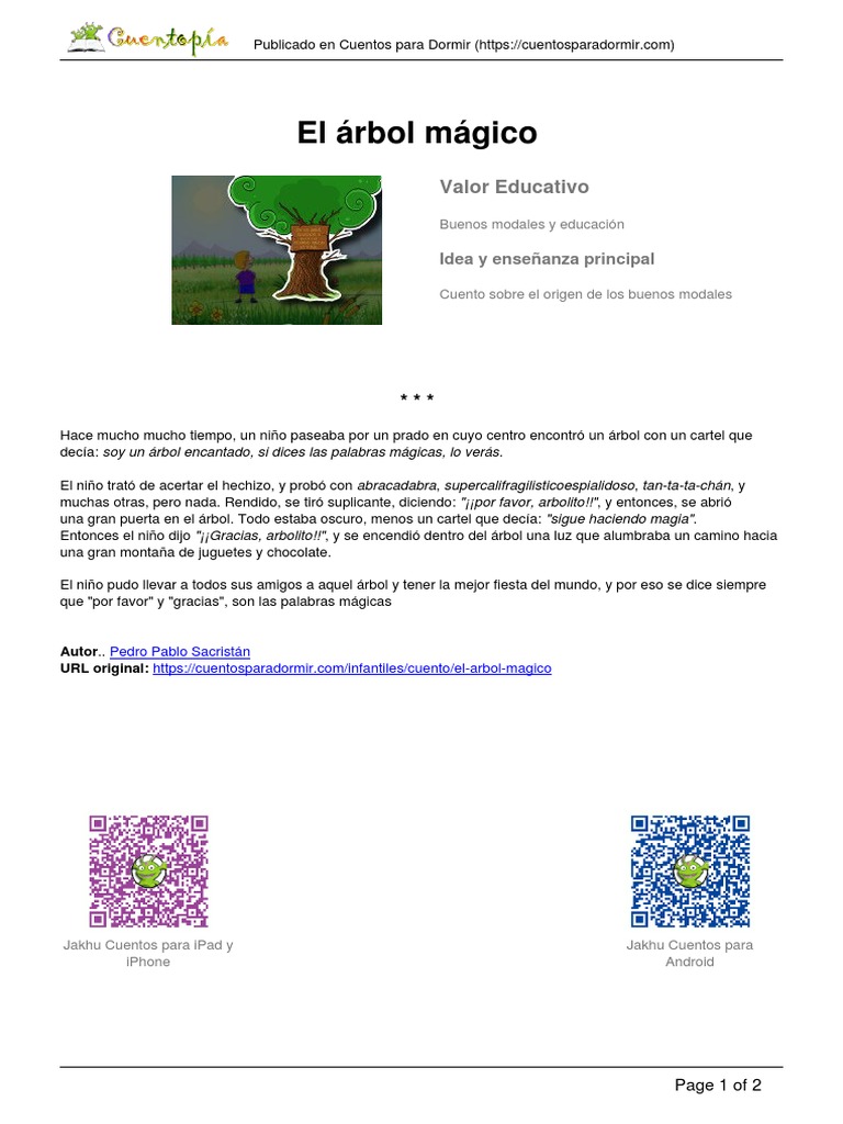 Cuentos para Dormir - El Rbol Mgico - 2015-11-17 | PDF | Ficción general