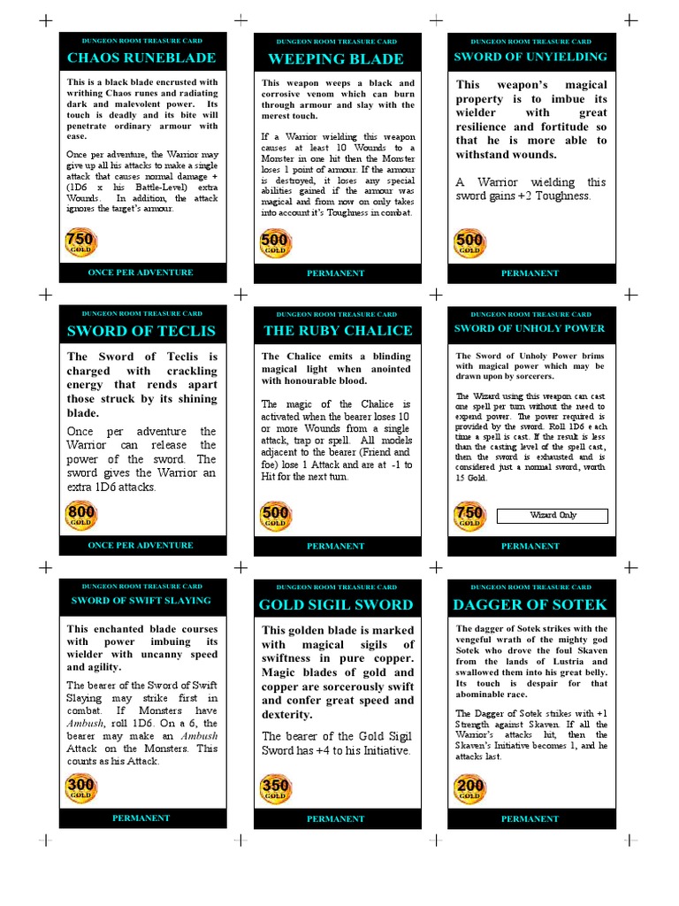 Treasure Cards | PDF