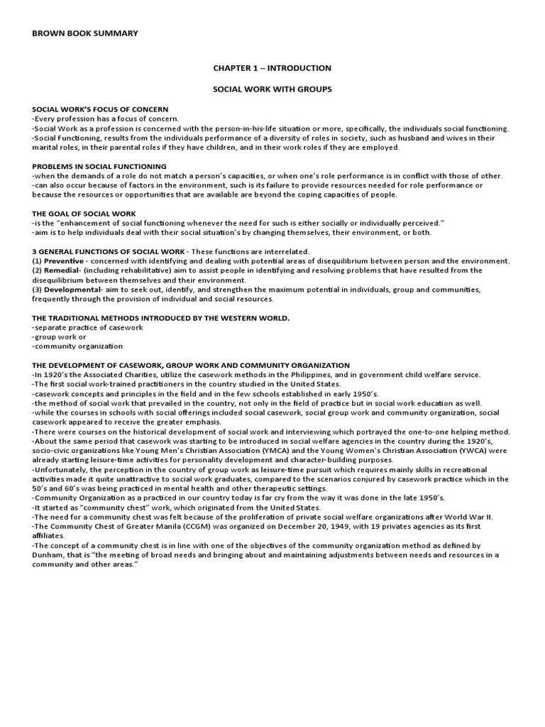 Brown Book Summary | PDF | Methodology | Social Work