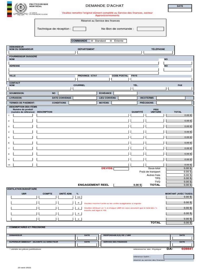 Demande D'achat Safir RH | PDF | Économie