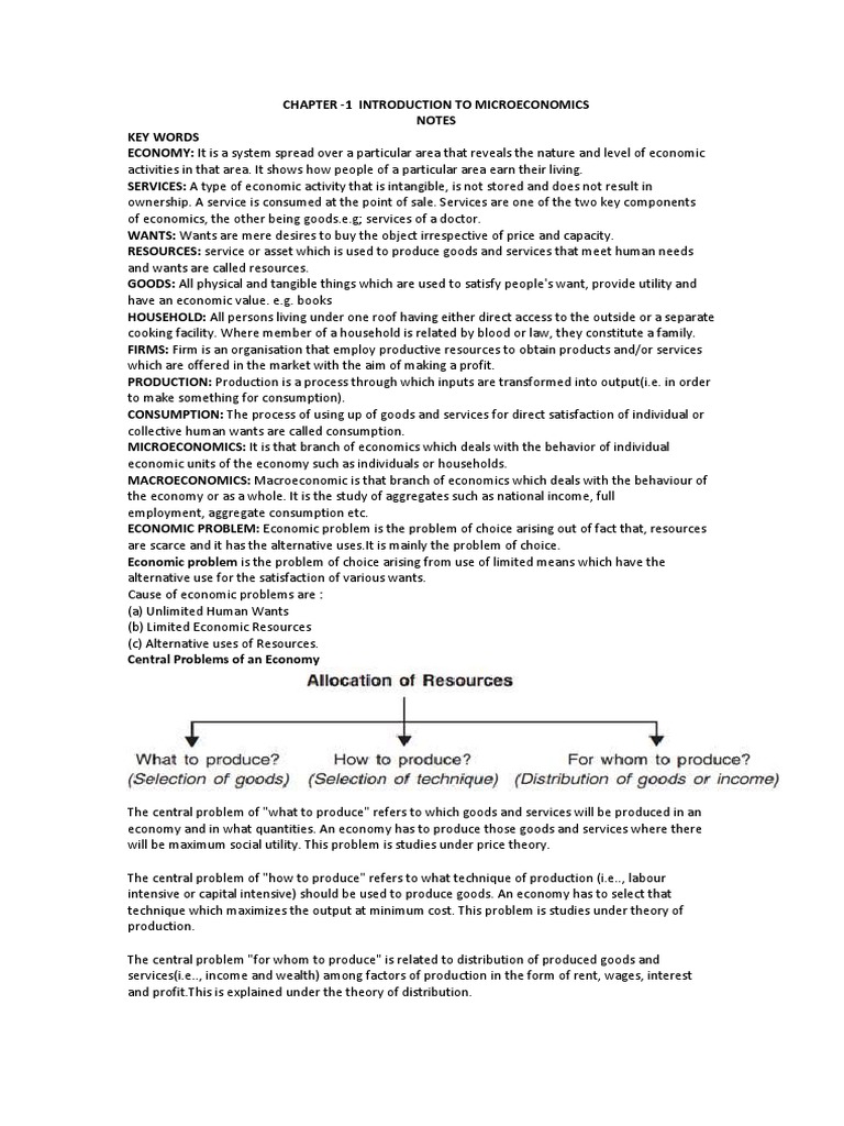CH 1 Micro (Part 1) | PDF | Economics | Microeconomics