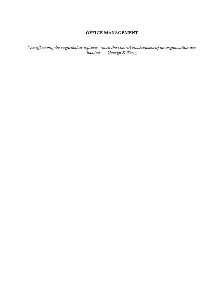 OFFICE MANAGEMENT-note | PDF | Quality Management | Quality Assurance
